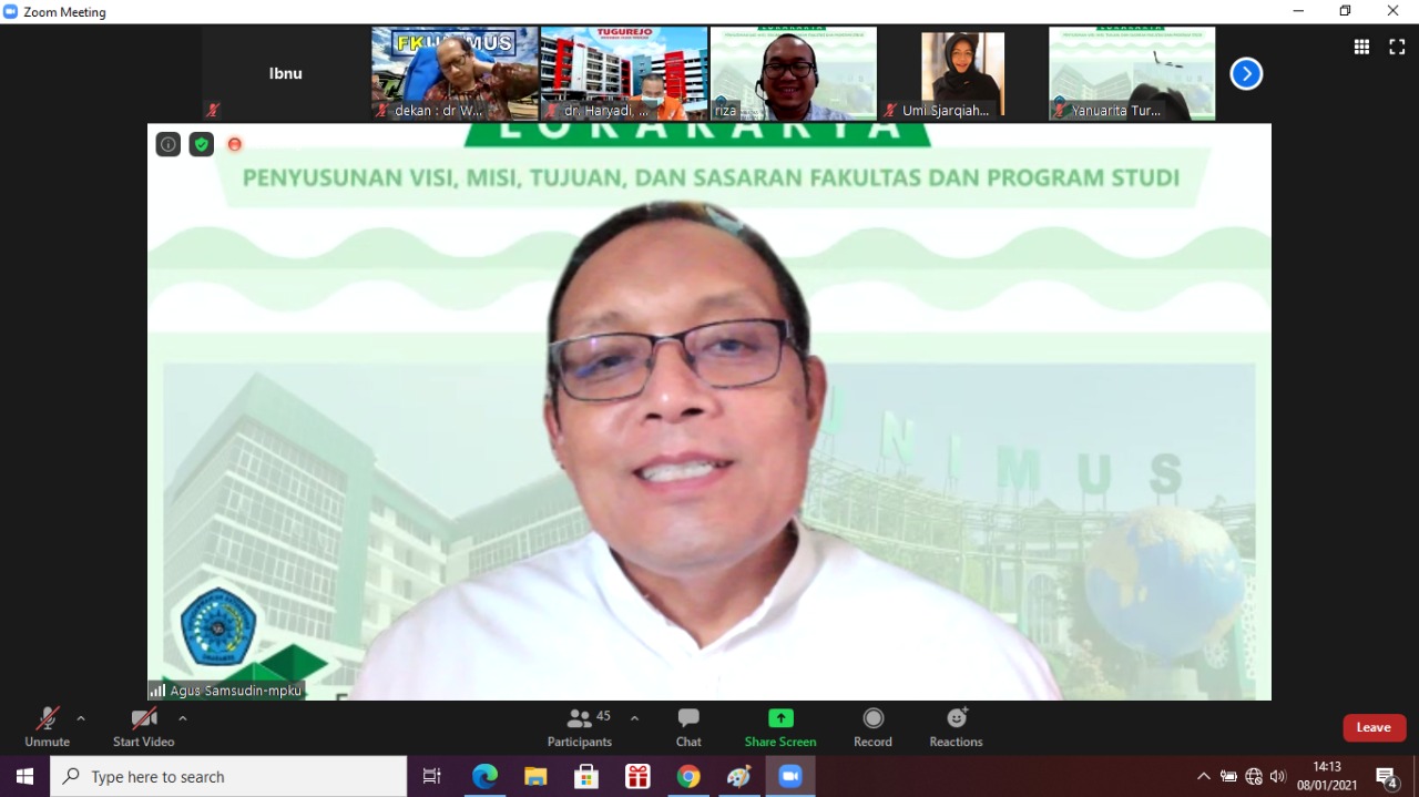 Fk Unimus Mengadakan Acara Lokakarya Penyusunan Visi Misi Fakultas Dan